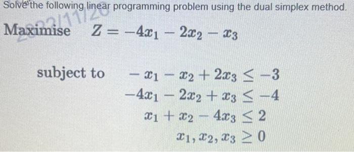 Solved Solve the following linear programming problem using | Chegg.com