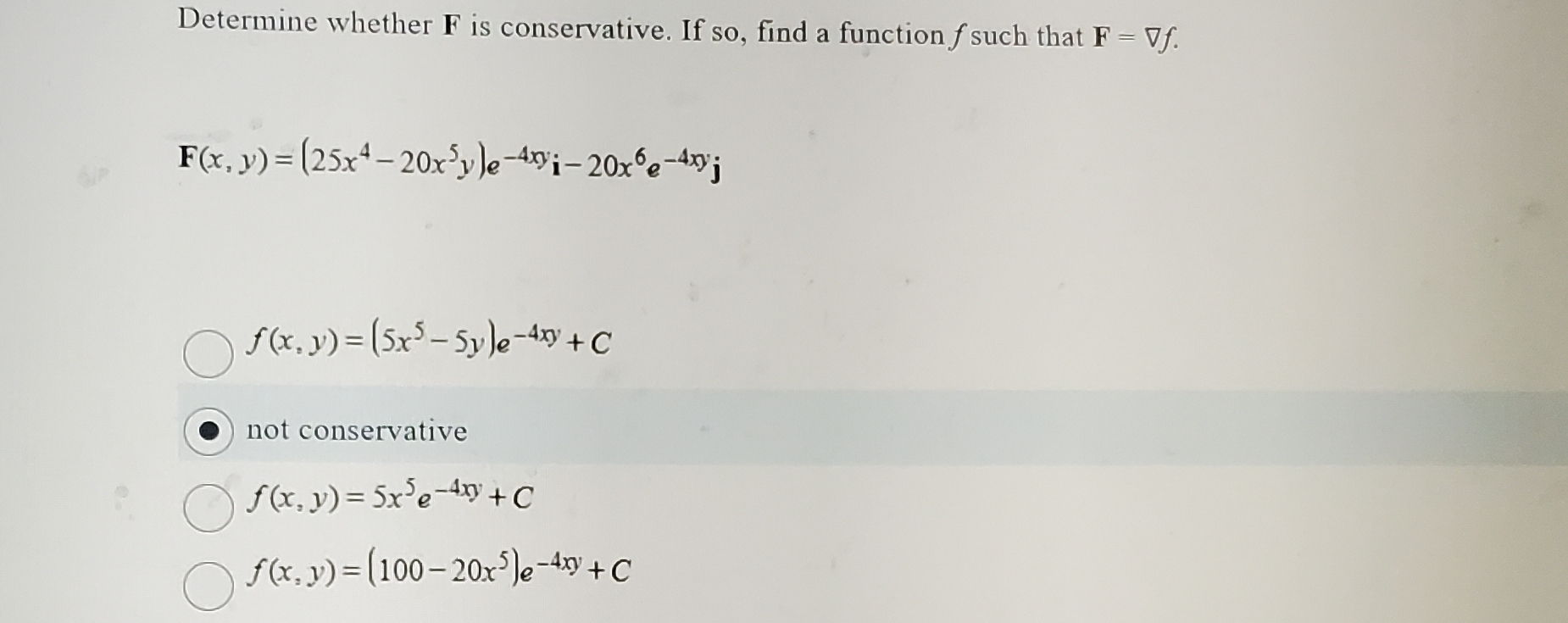 Solved Determine whether F ﻿is conservative. If so, ﻿find a | Chegg.com