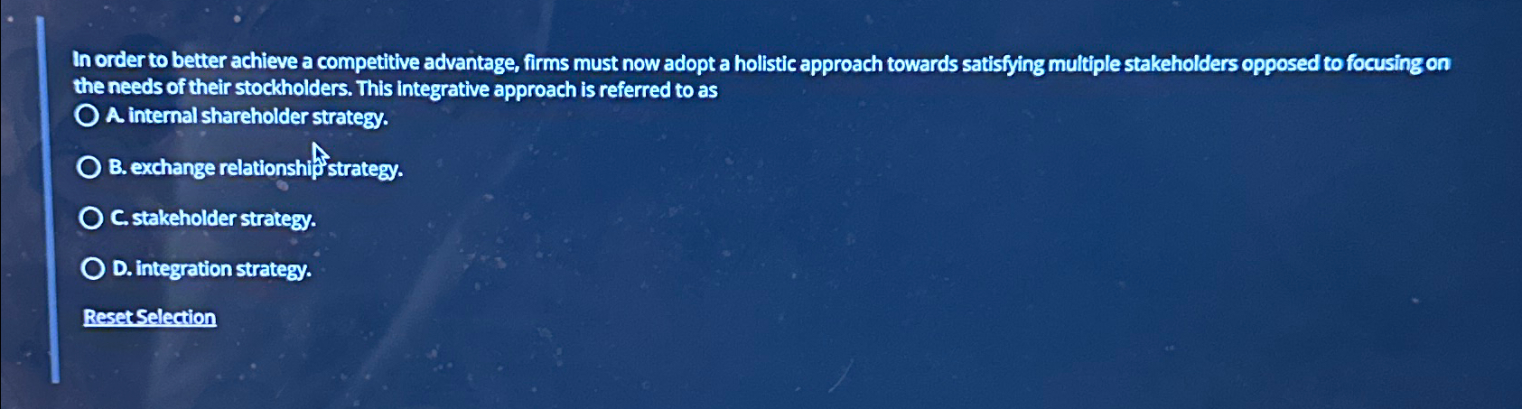 Solved In order to better achieve a competitive advantage, | Chegg.com