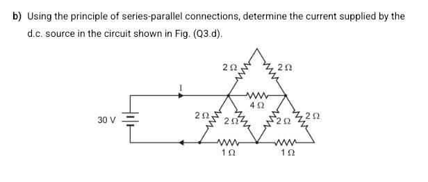 Solved b) Using the principle of series-parallel | Chegg.com