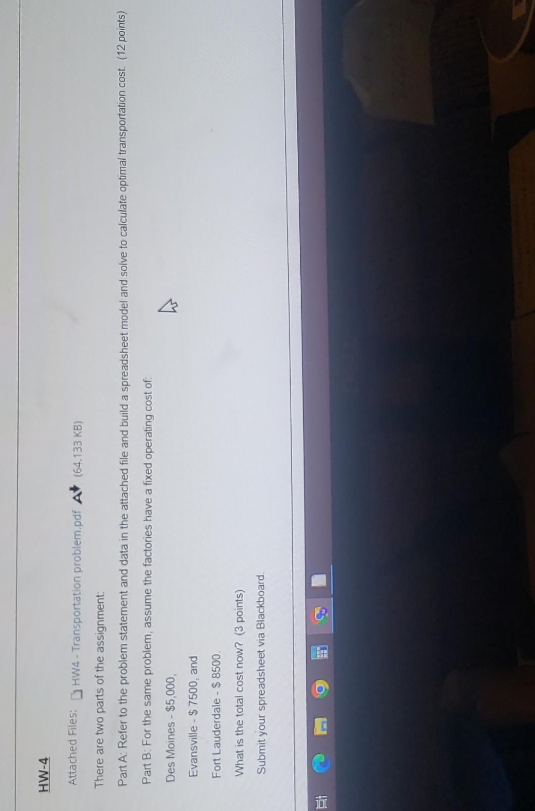 Solved HW-4 Attached Files: 9 HW4 - Transportation | Chegg.com