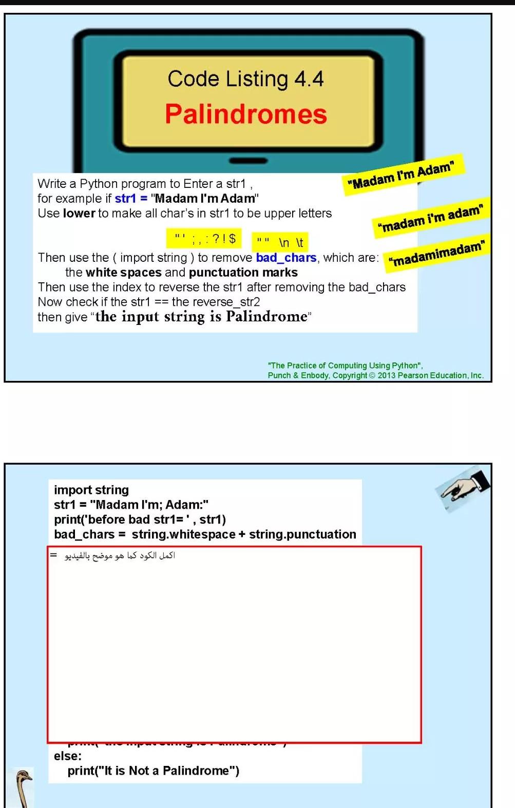 Solved Code Listing 4 4 Palindromes 1 Madam I M Adam Write