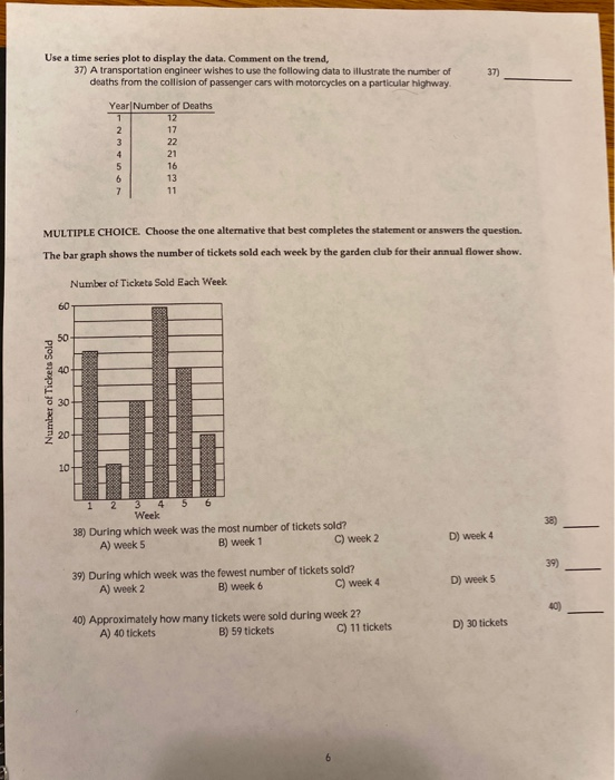 Solved Use a time series plot to display the data. Comment | Chegg.com