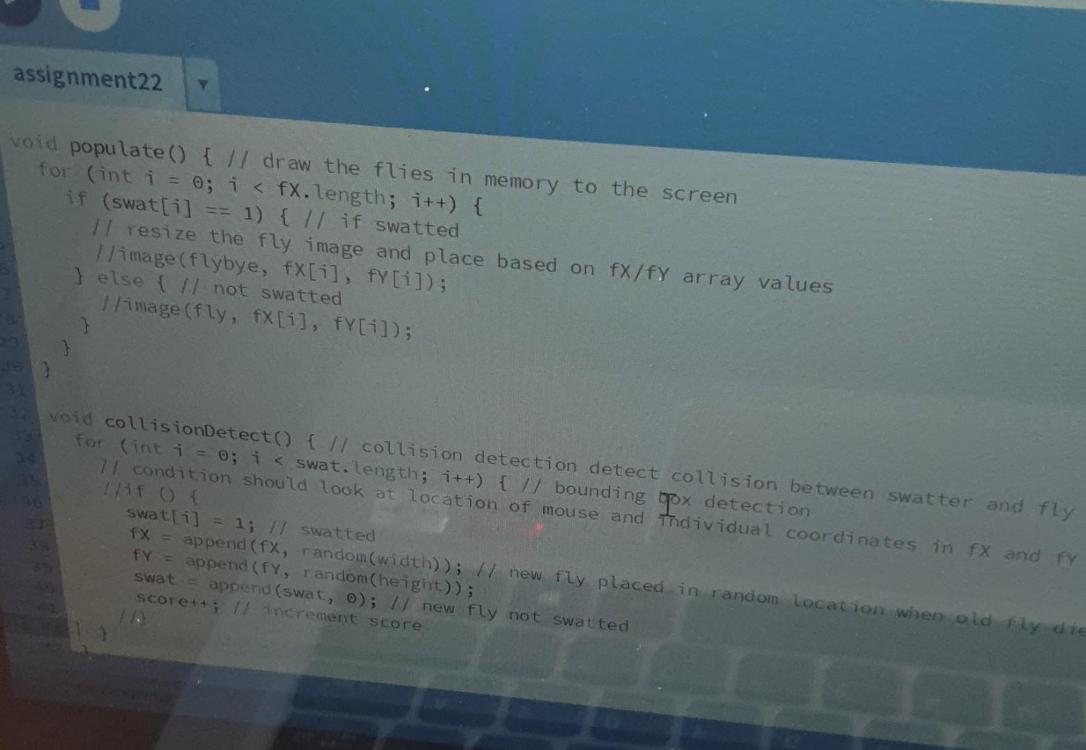 Solved developing a simple fly swatter game using the | Chegg.com