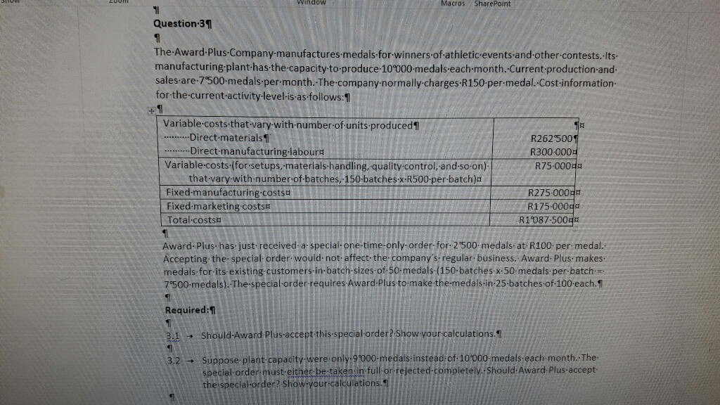 Solved Window Macros SharePoint Question 31 The | Chegg.com