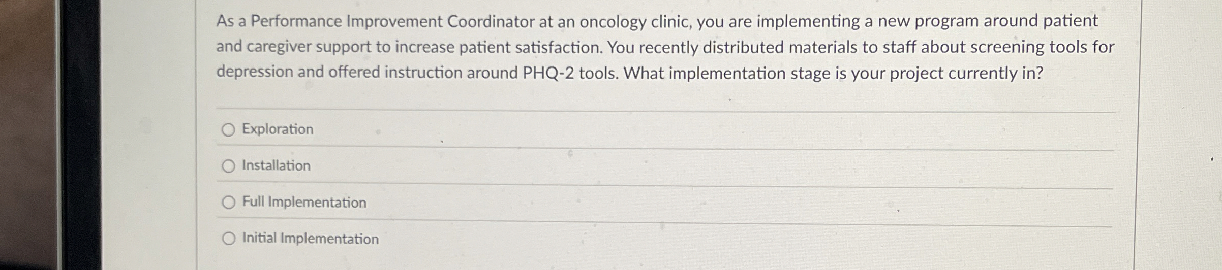 Solved As a Performance Improvement Coordinator at an | Chegg.com