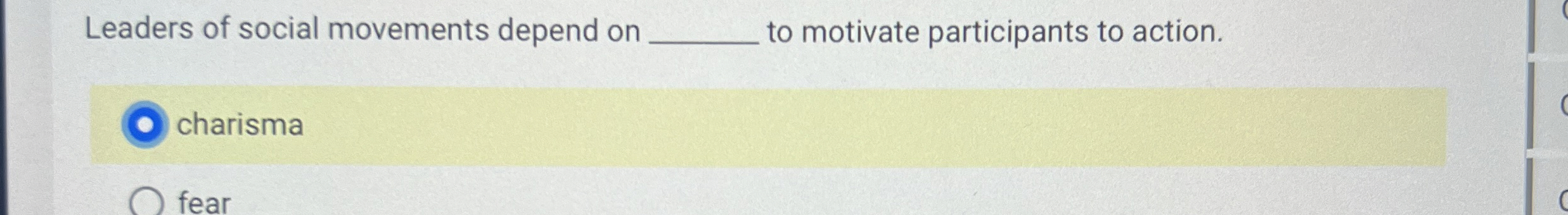Solved Leaders of social movements depend onto motivate | Chegg.com