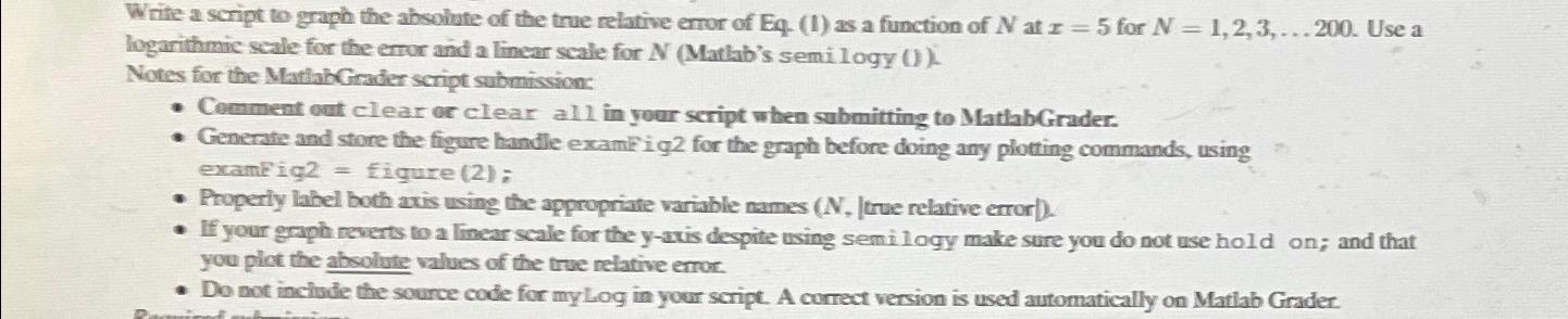 Solved Write a script to graph the absolute of the true | Chegg.com