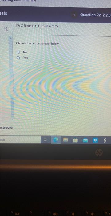 Solved Choose the correct answer below. No Yes | Chegg.com