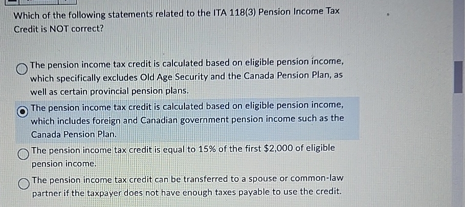 Solved Which of the following statements related to the ITA | Chegg.com