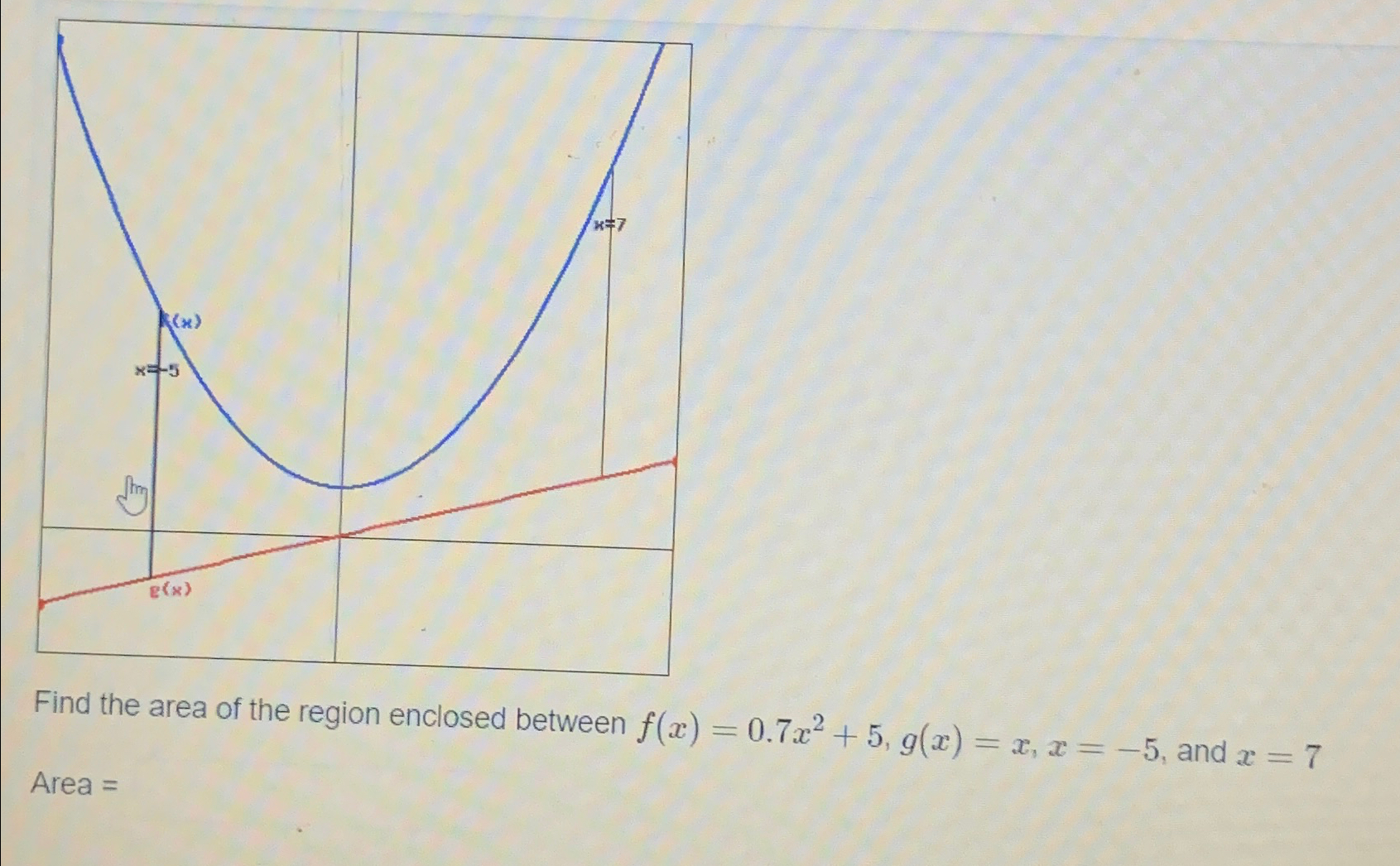 Solved Find the area of the region enclosed between | Chegg.com