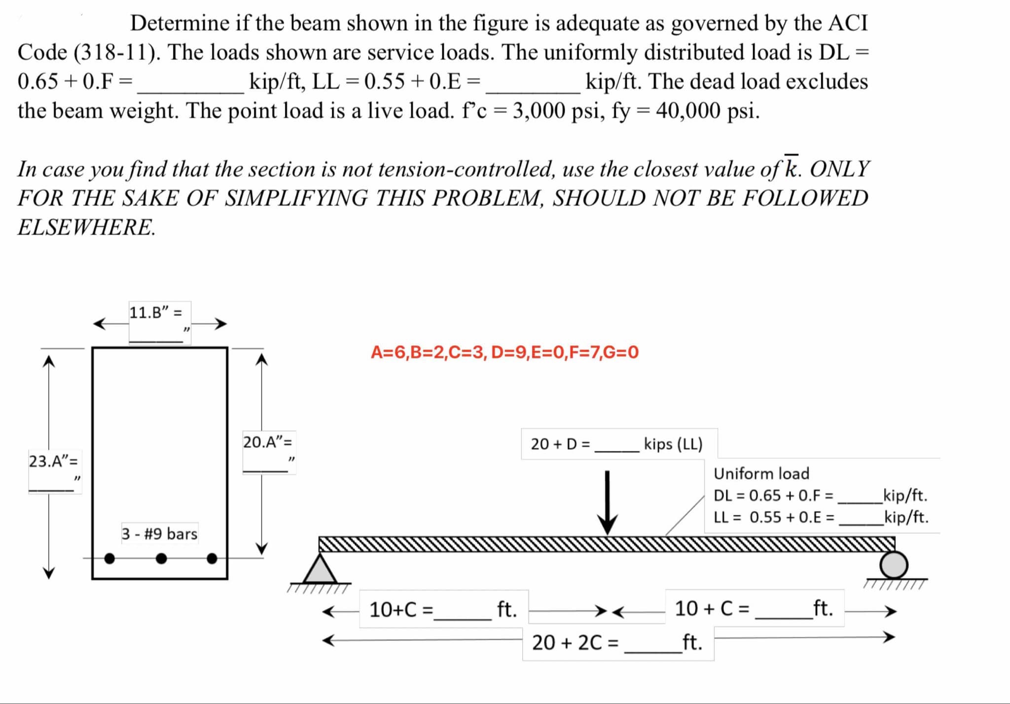 Solved Determine if the beam shown in the figure is adequate | Chegg.com