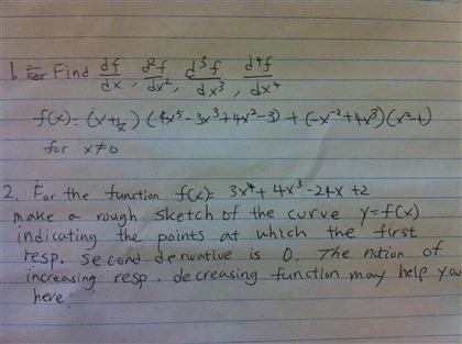 Solved Find df/dx, d2f/dx2, d3f/dx3, d4f/dx4 f(x) = (x + | Chegg.com