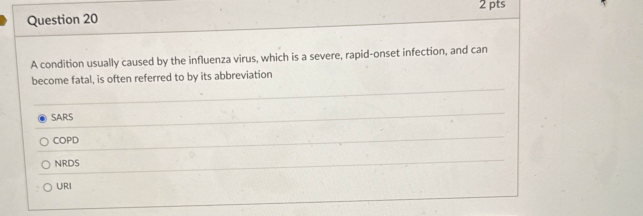 Solved Question 202 ﻿ptsA condition usually caused by the | Chegg.com