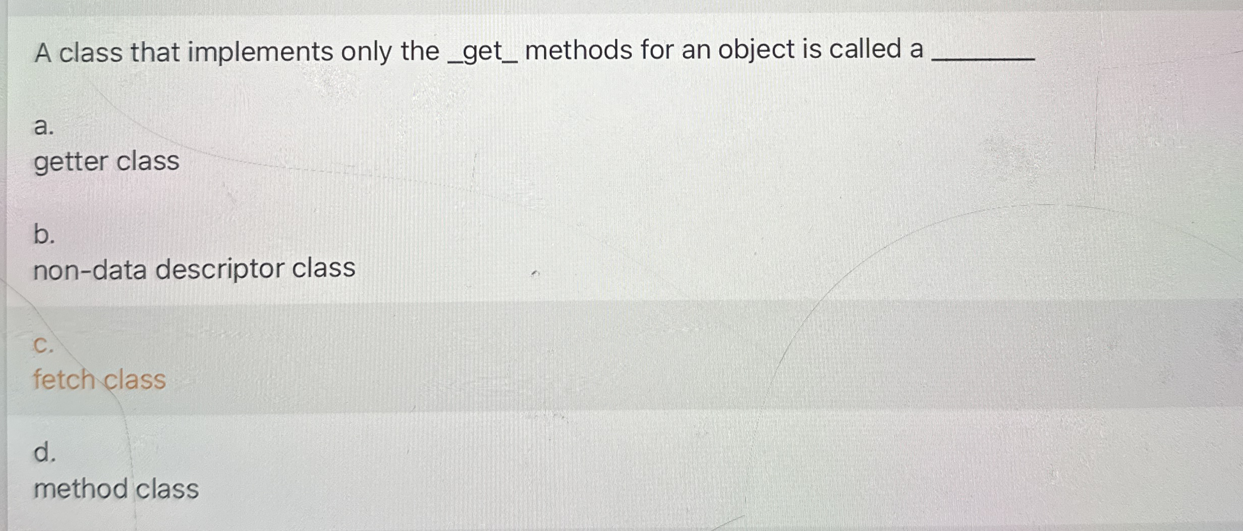 Solved A class that implements only the methods for an | Chegg.com