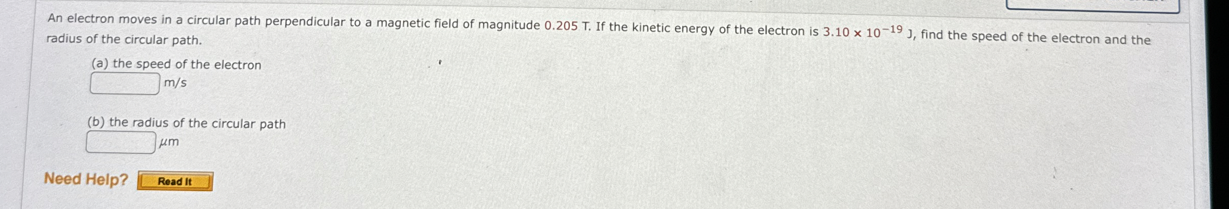 Solved An electron moves in a circular path perpendicular to | Chegg.com