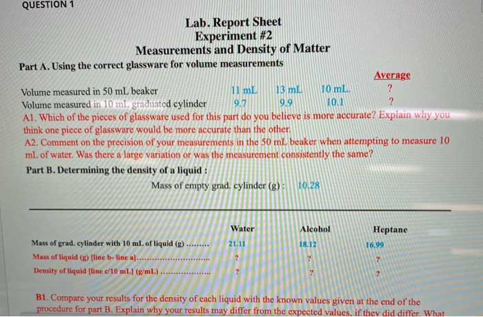 Solved QUESTION 1 Lab. Report Sheet Experiment #2 | Chegg.com