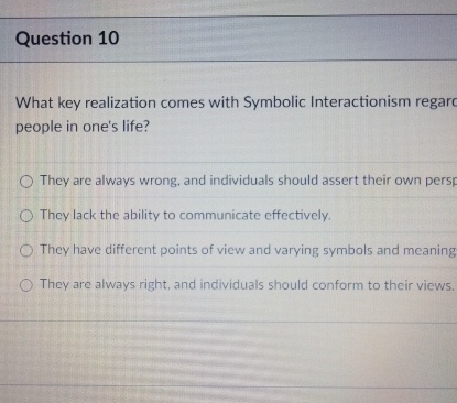 Solved Question 10What key realization comes with Symbolic | Chegg.com