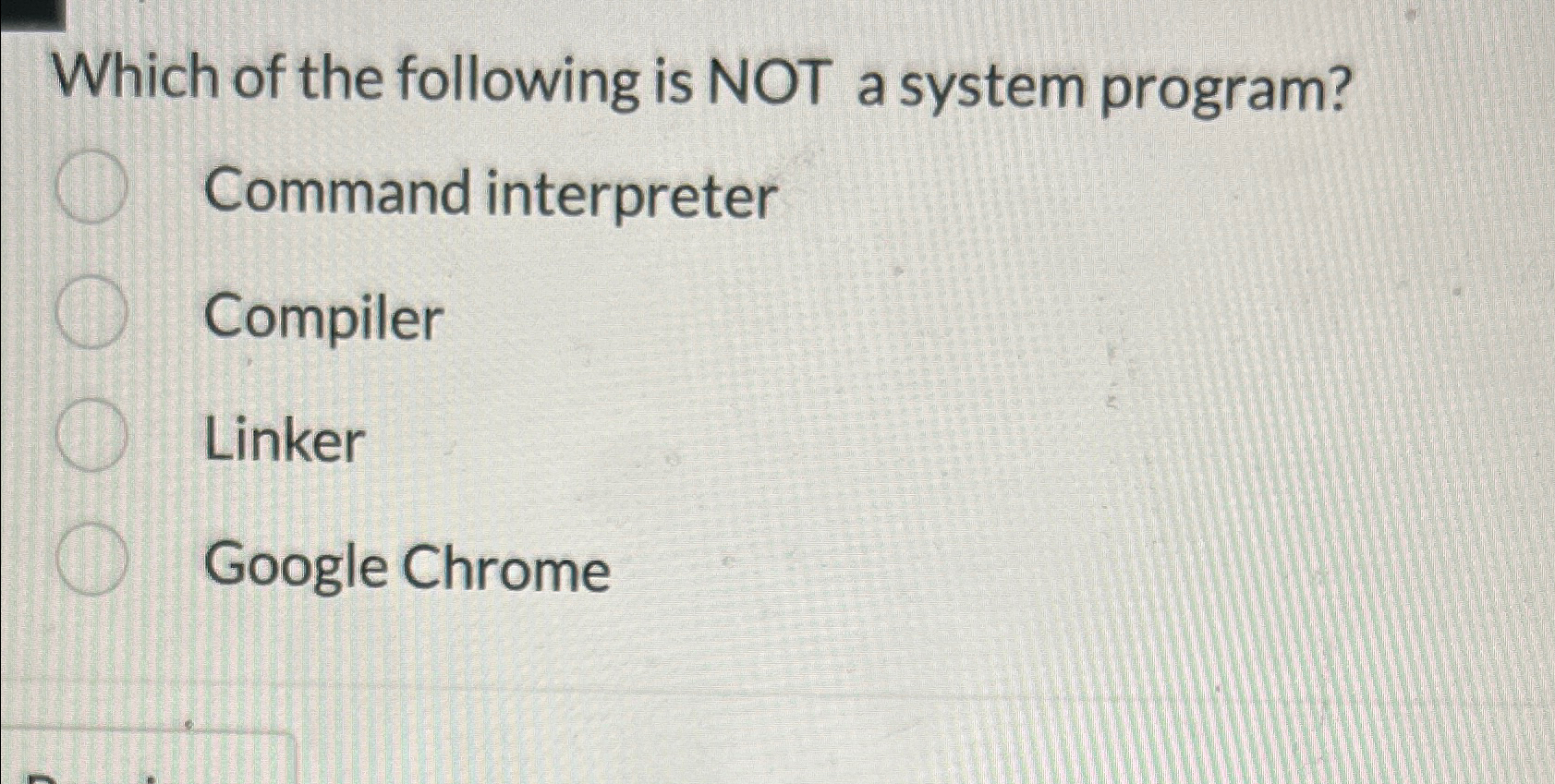 Solved Which of the following is NOT a system | Chegg.com