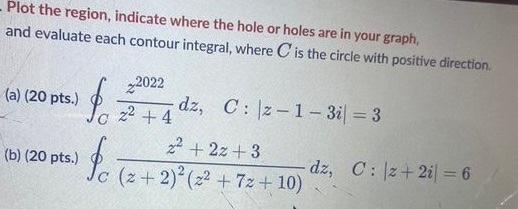 Solved Plot the region, indicate where the hole or holes are | Chegg.com