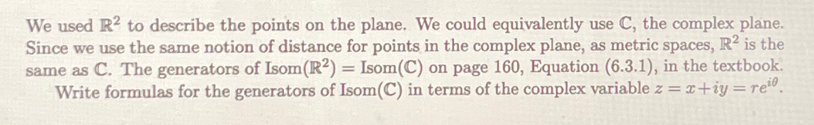 Solved We used R2 ﻿to describe the points on the plane. We | Chegg.com