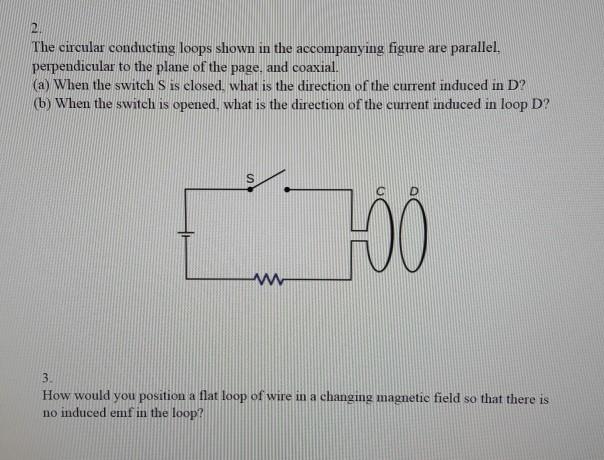 Solved The circular conducting loops shown in the | Chegg.com