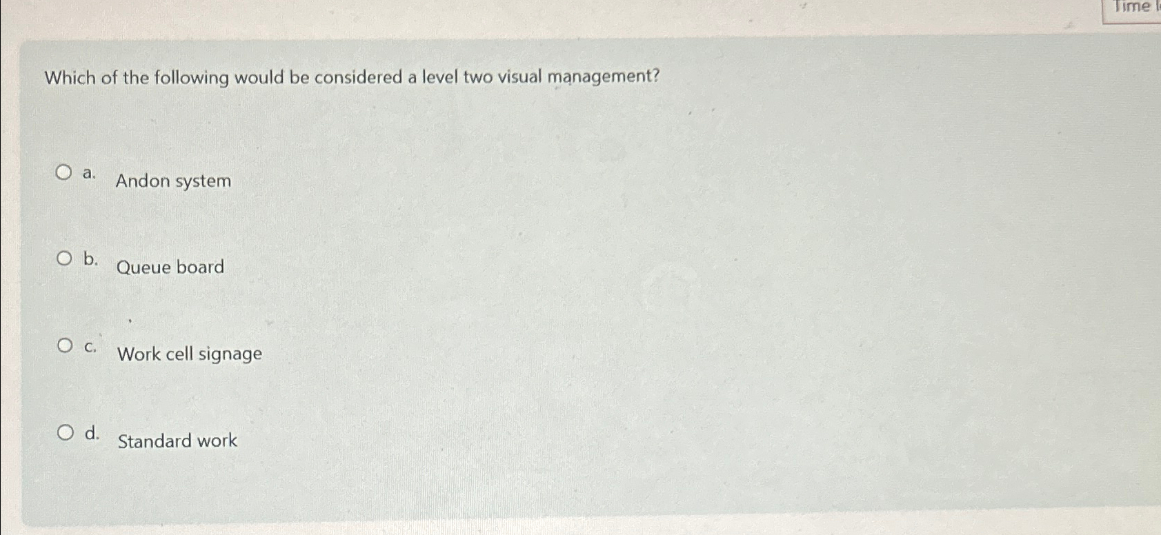 Solved Which of the following would be considered a level | Chegg.com