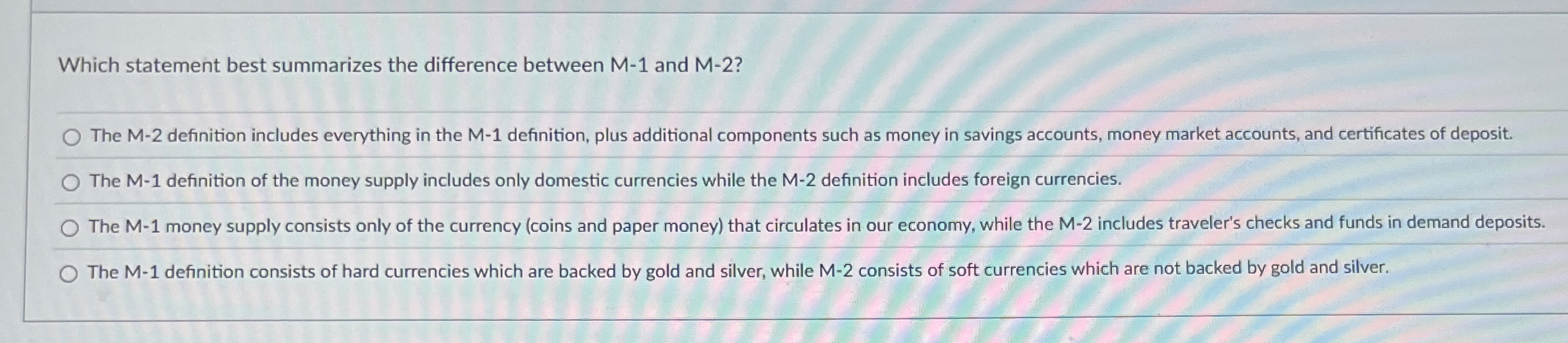 Solved Which statement best summarizes the difference | Chegg.com