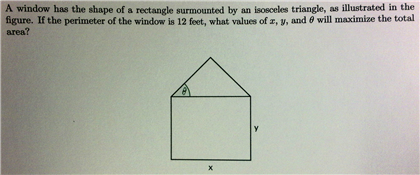 Solved A window has the shape of a rectangle surmounted by | Chegg.com