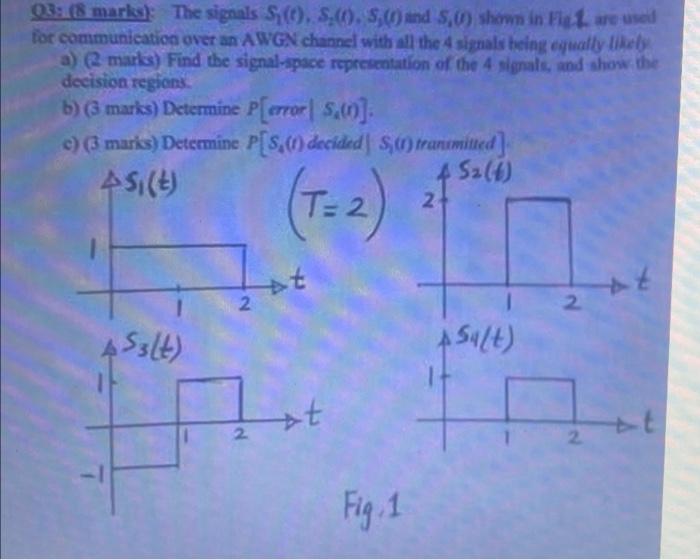 3: 8 marks: The signals So. 5.00. S, and 5,0) shown | Chegg.com