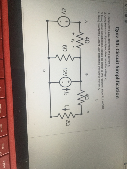 Solved Quiz #4: Circuit Simplification 1. Using Ohm's Law, | Chegg.com