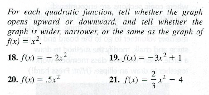 For each quadratic function, tell whether the | Chegg.com