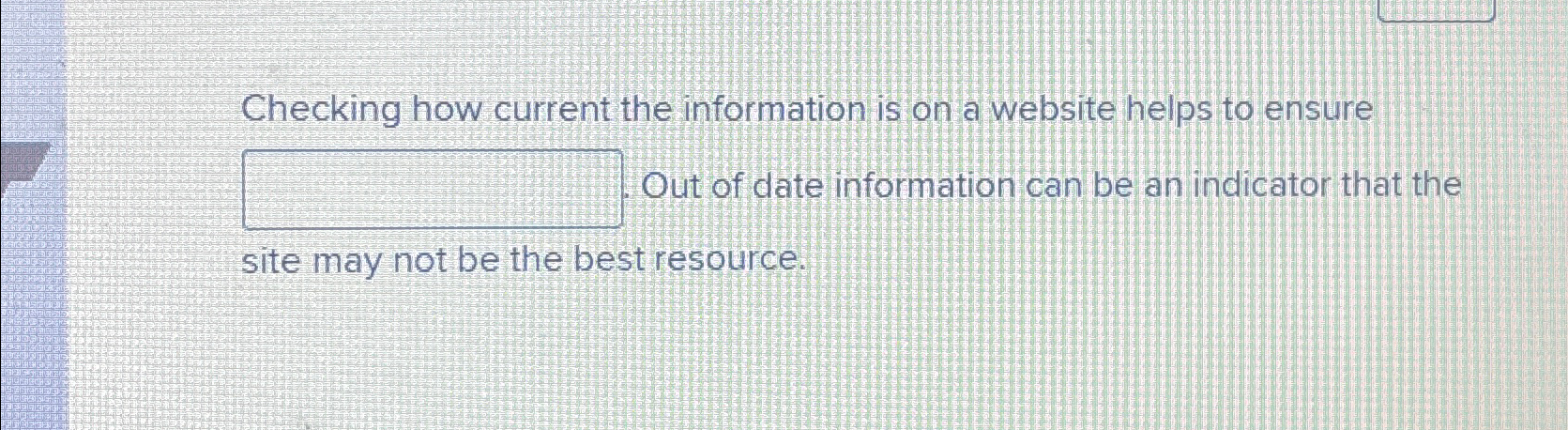 Solved Checking how current the information is on a website | Chegg.com