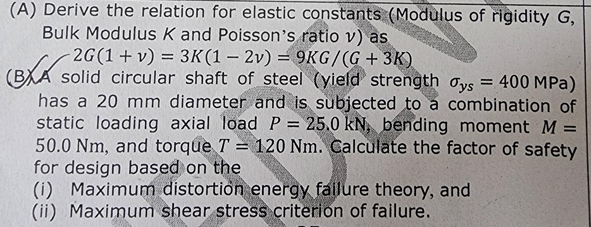 Solved (A) ﻿Derive the relation for elastic constants | Chegg.com