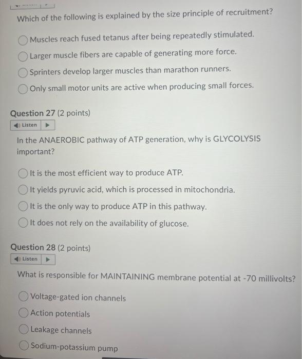Solved Which of the following is explained by the size | Chegg.com