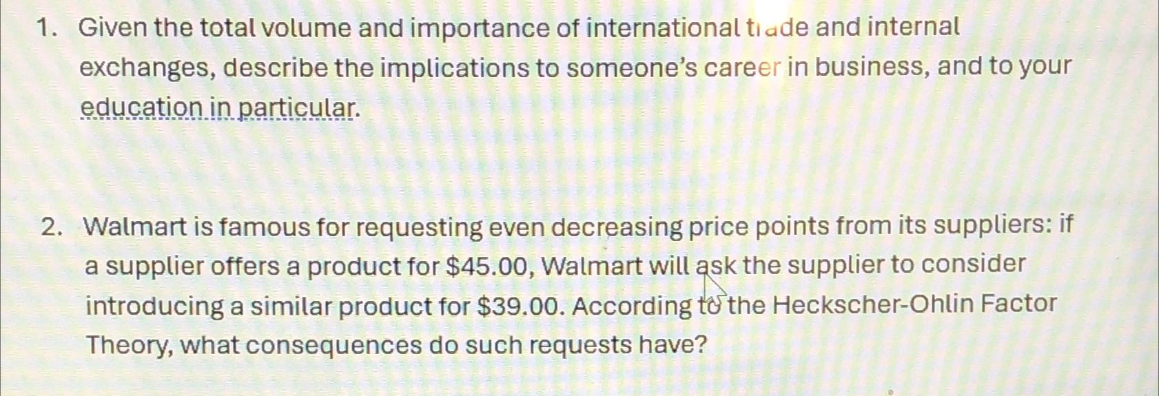 Solved Given the total volume and importance of | Chegg.com
