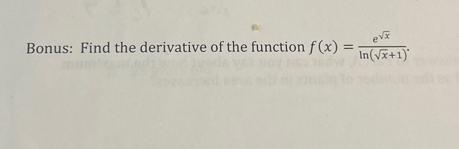 Solved Bonus: Find the derivative of the function | Chegg.com