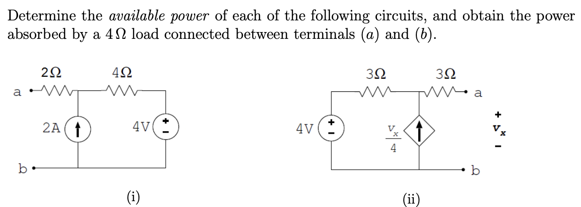 Solved Determine the available power of ﻿each of ﻿the | Chegg.com