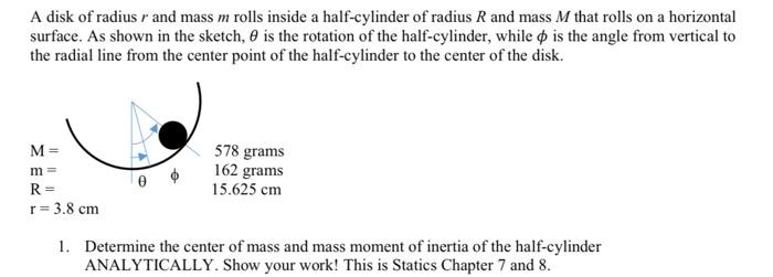 Solved A disk of radius r and mass m rolls inside a | Chegg.com