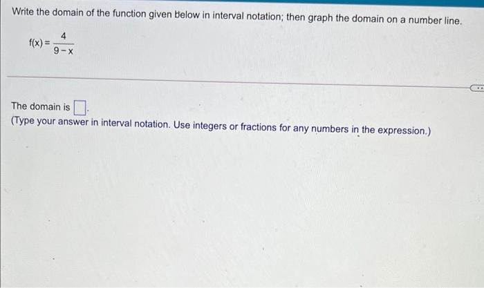Solved Write the domain of the function given below in | Chegg.com