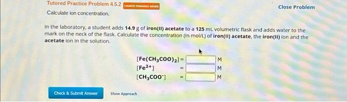 Solved In the laboratory, a student adds 14.9 g of iron(II) | Chegg.com