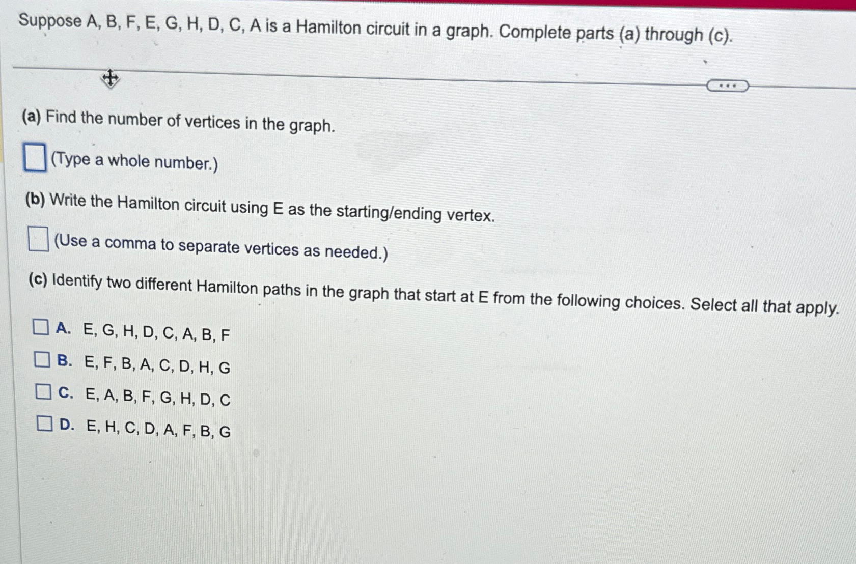 Solved Suppose A, ﻿B, ﻿F, ﻿E, ﻿G, ﻿H, ﻿D, ﻿C, ﻿A is a | Chegg.com