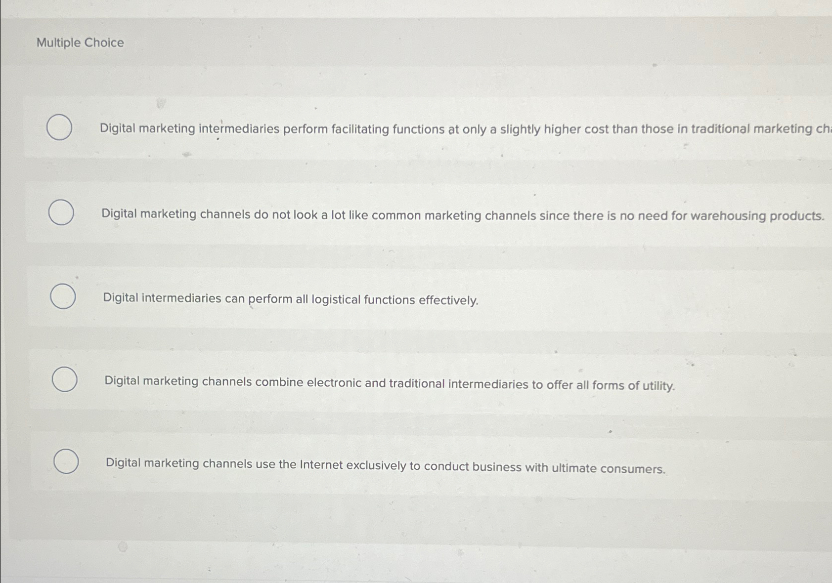 Solved Multiple ChoiceDigital marketing intermediaries | Chegg.com
