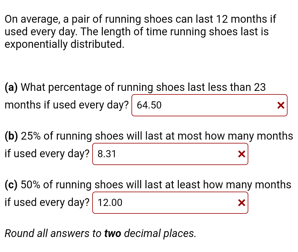 Solved On average, a pair of running shoes can last 12 | Chegg.com