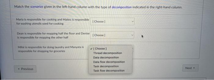 [Solved]: Match the scenarios given in the left-hand column