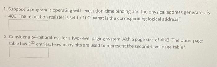 Solved 1. Suppose a program is operating with execution-time | Chegg.com