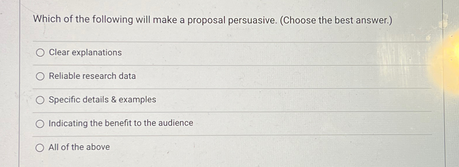 Solved Which of the following will make a proposal | Chegg.com