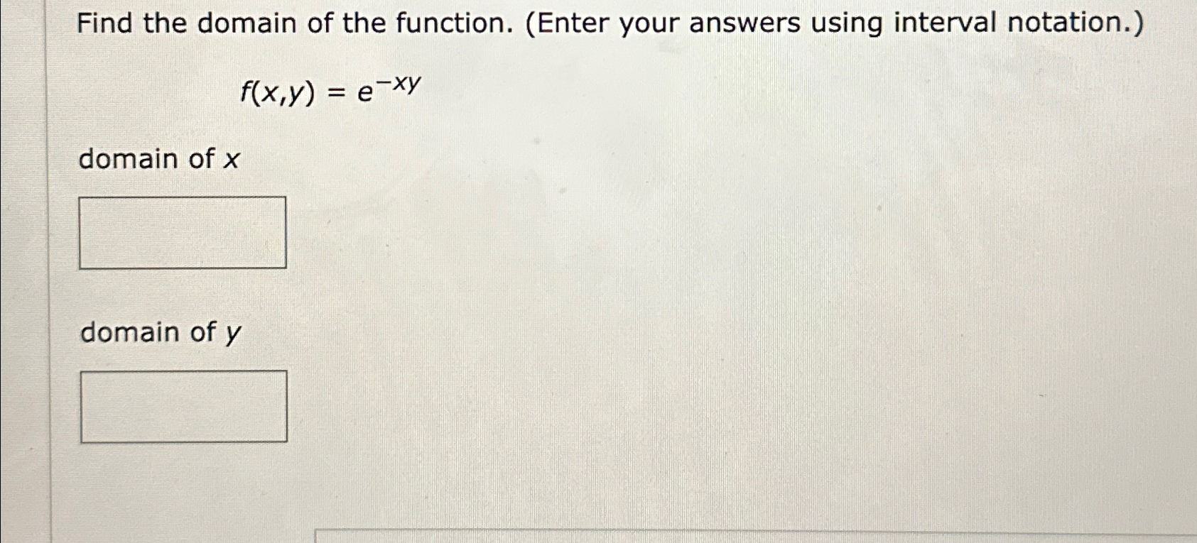 Solved Find the domain of the function. (Enter your answers | Chegg.com