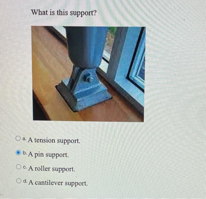 Solved What is this support? a. A tension support. b. A pin | Chegg.com