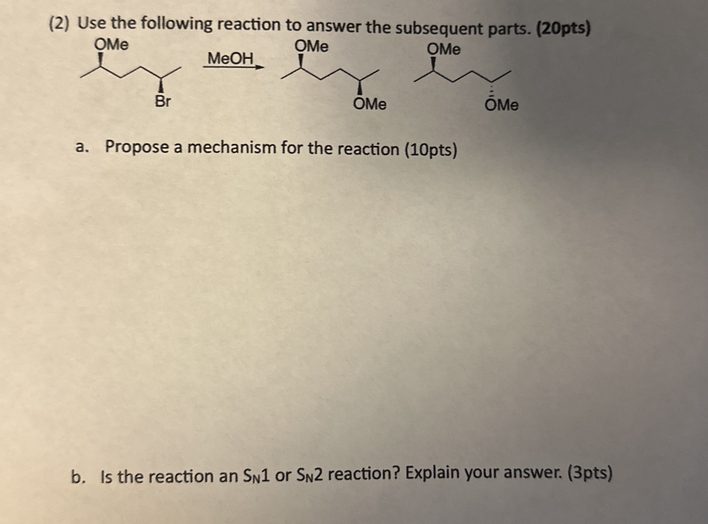 Solved (2) ﻿Use the following reaction to answer the | Chegg.com